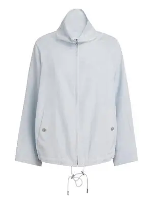 Sandro Embroidered Funnel-neck Jacket - Blue
