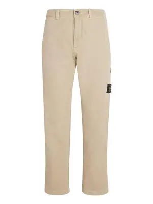 Stone Island Cotton Compass Carpenter Trousers - Beige