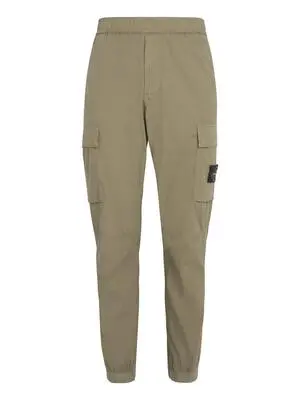 Stone Island Stretch-cotton Cargo Trousers - Green