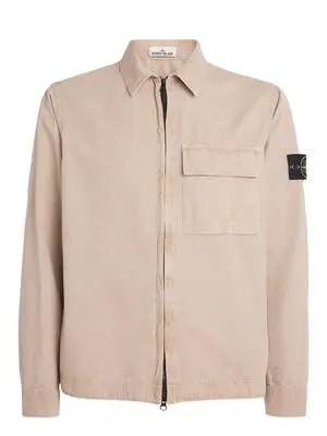 Stone Island Organic Cotton Canvas Jacket - Beige