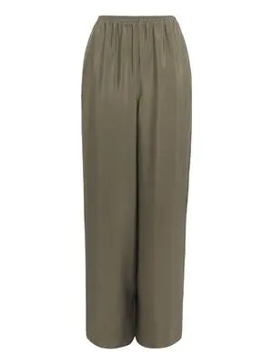 Eskandar Silk Flared Trousers - Green