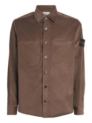Stone Island Cotton Corduroy Compass Overshirt - Brown
