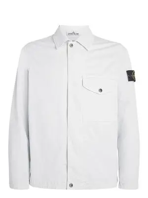 Stone Island Organic Cotton Compass Shirt Jacket - Blue