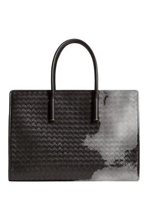 BOTTEGA  VENETA Intrecciato Leather Tote Bag - Espresso