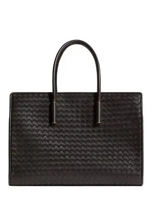 BOTTEGA  VENETA Intrecciato Leather Tote Bag - Espresso