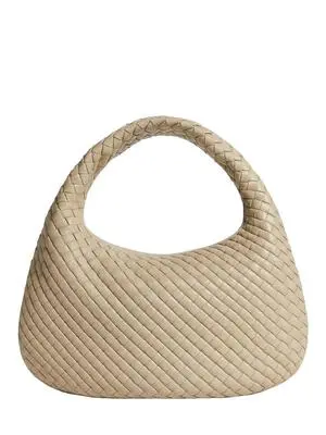 Bottega Veneta Padded Intrecciato Leather Shoulder Bag Ecru