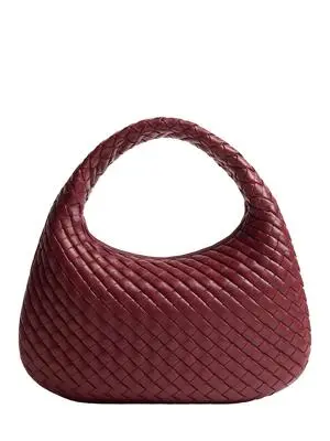 Bottega Veneta Padded Intrecciato Leather Shoulder Bag - Lava Red