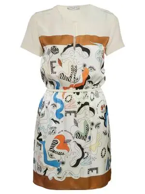 Sandro Mini Graphic Print Dress - White