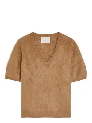 LISA YANG Lovisa Brushed Cashmere Top - Tan
