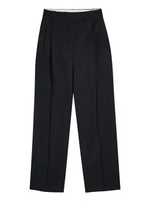 RÓHE Wool-blend Straight-leg Trousers - Navy