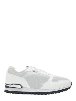BOSS Panelled Mesh Sneakers - White