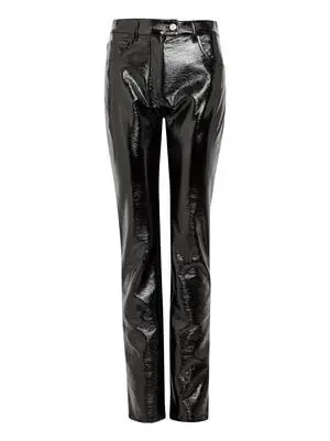 COURREGES Reedition Crinkled Vinyl Trousers - Black