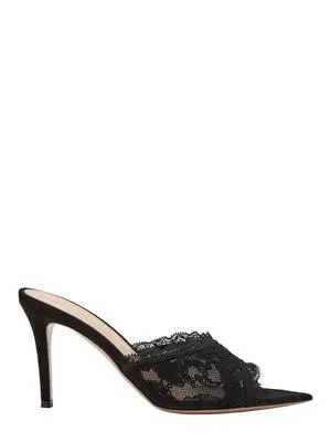 GIANVITO ROSSI Claudia 85 Lace And Suede Mules - Black