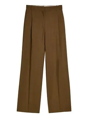 RÓHE Tailored Straight-leg Wool-blend Trousers - Brown