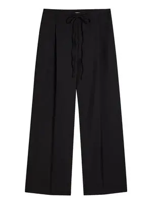 RÓHE Drawstring Straight-leg Wool-blend Trousers - Black