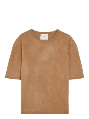 LISA YANG Maren Brushed Cashmere Top - Tan