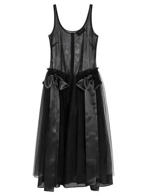 Simone Rocha Bow-appliquéd Tulle Midi Dress - Black