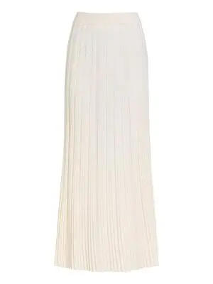 BALMAIN Striped-Weave Fine-Knit Midi Skirt