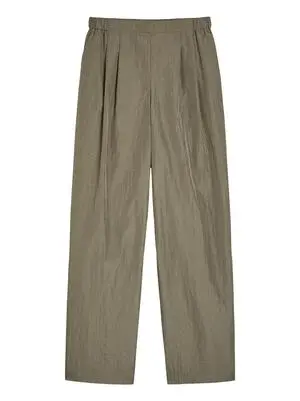 Max Mara Crinkled Wide-leg Trousers - Khaki