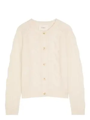 LISA YANG Gwyneth Cable-knit Cashmere And Silk-blend Cardigan - Cream