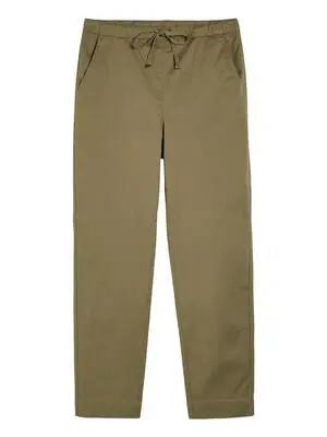 Max Mara Drawstring Tapered-leg Stretch-cotton Trousers - Khaki