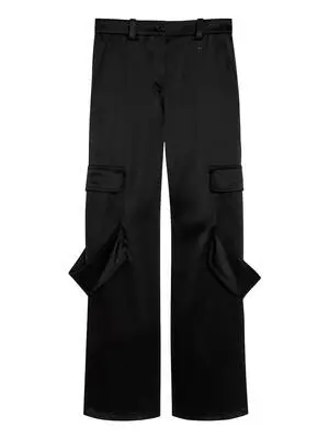COURREGES Utility Chaps Satin Trousers - Black