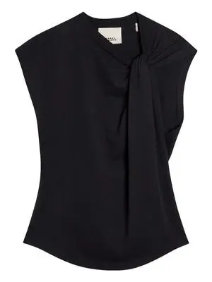 Isabel Marant Nayda Twisted Cotton T-shirt - Black