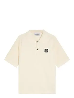 Stone Island Piqué Cotton Polo Shirt - Ivory