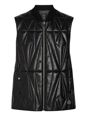 Rick Owens X Moncler Geocamo Padded Leather Flight Vest - Black