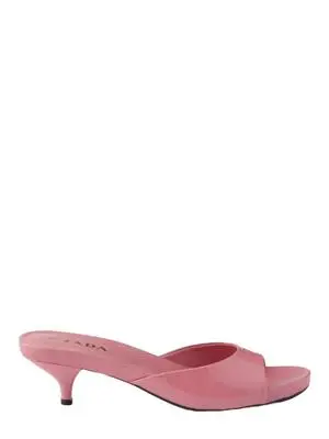 Prada 45mm Leather Mules - Pink