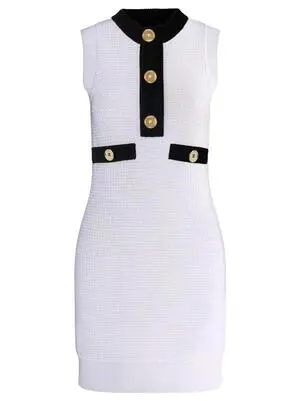 Patou Textured Sleeveless Mini Dress - White