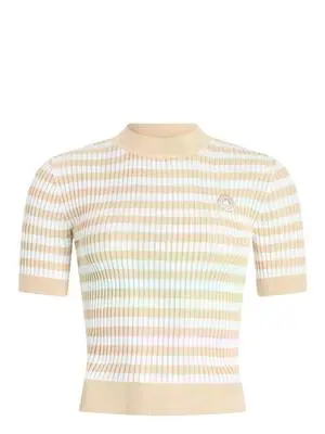 PATOU Striped Ribbed Knit Top