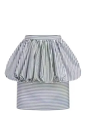 Patou Striped Peplum Mini Skirt - White