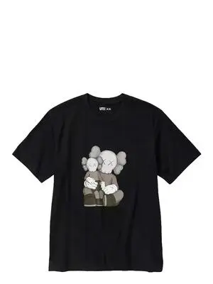 KAWS Graphic-print Short-sleeve T-shirt - Black