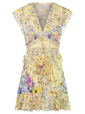 Camilla Darling Buds Waisted Dress - Yellow