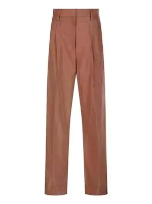 FORTE_FORTE Pleated Wide-leg Trousers - Brown