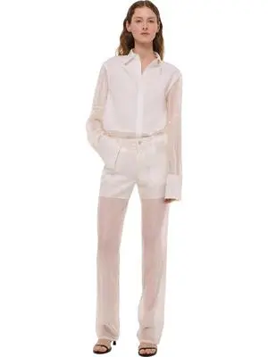 Helmut Lang Sheer Bootcut Trousers - Soft White