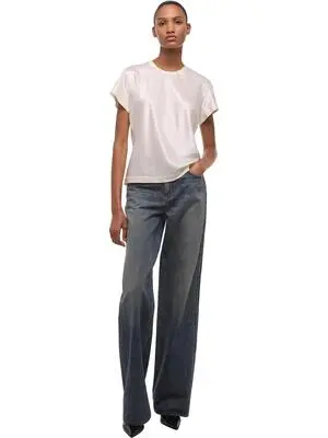 Helmut Lang Silk Tee Ivory