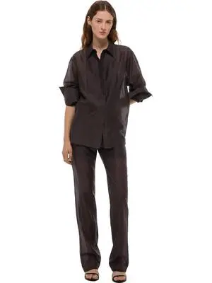 Helmut Lang Sheer Tux Shirt - Bistre