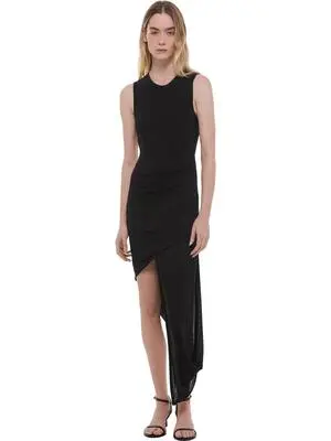 Helmut Lang Twisted Drape Dress - Black