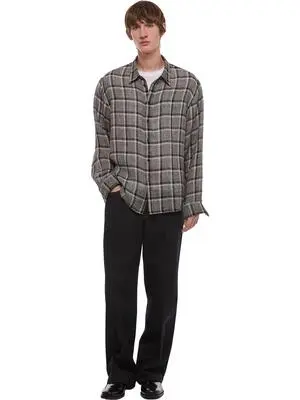 Helmut Lang Relaxed Plaid Shirt - Black/cream