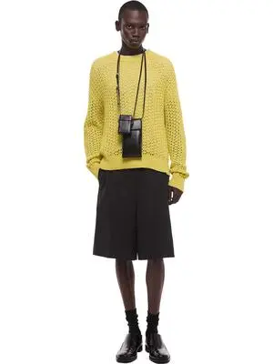 Helmut Lang Netted Crewneck Sweater - Chartreuse