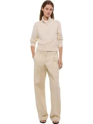 Helmut Lang Half-button Turtleneck - Natural
