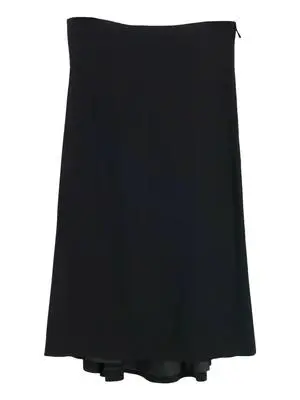Alexander McQueen Pleated Midi Skirt - Black