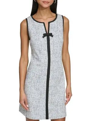 Karl Lagerfeld Scuba Crepe Shift Dress - Soft White Black