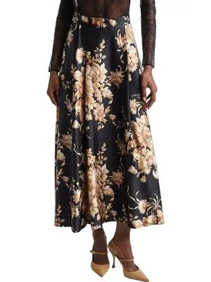 DOLCE & GABBANA Silk Satin A-Line Skirt