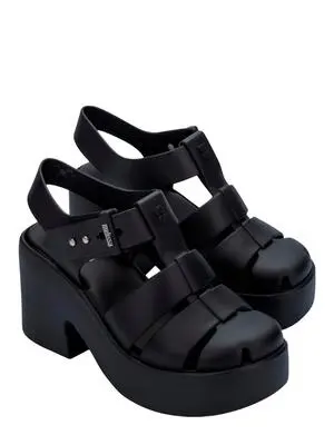 Melissa Lulu Platform Fisherman Sandal - Matte Black