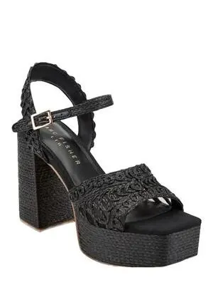 Marc Fisher Chayse Ankle Strap Platform Sandal - Black