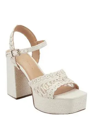 Marc Fisher Chayse Ankle Strap Platform Sandal - White