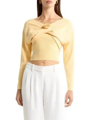 Astr The Label Jasmyn Rib Crop Tube Top & Bolero Set - Yellow